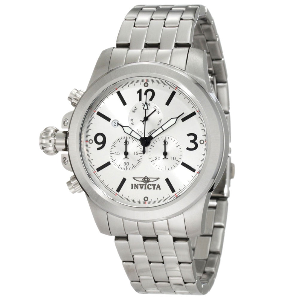 Invicta Men's 10056 Specialty Lefty Silver Dial Steel Bracelet ...