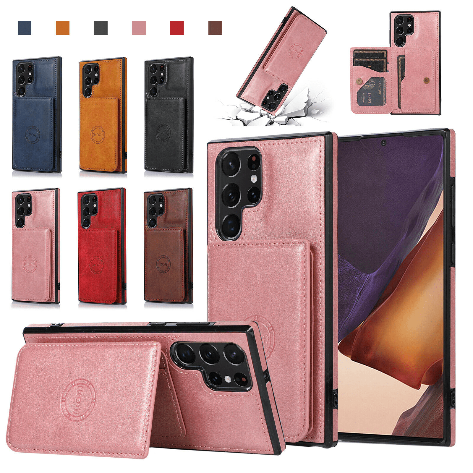 Case For Samsung Galaxy S22 Ultra/S22 Plus/S22 Leather Card Wallet ...