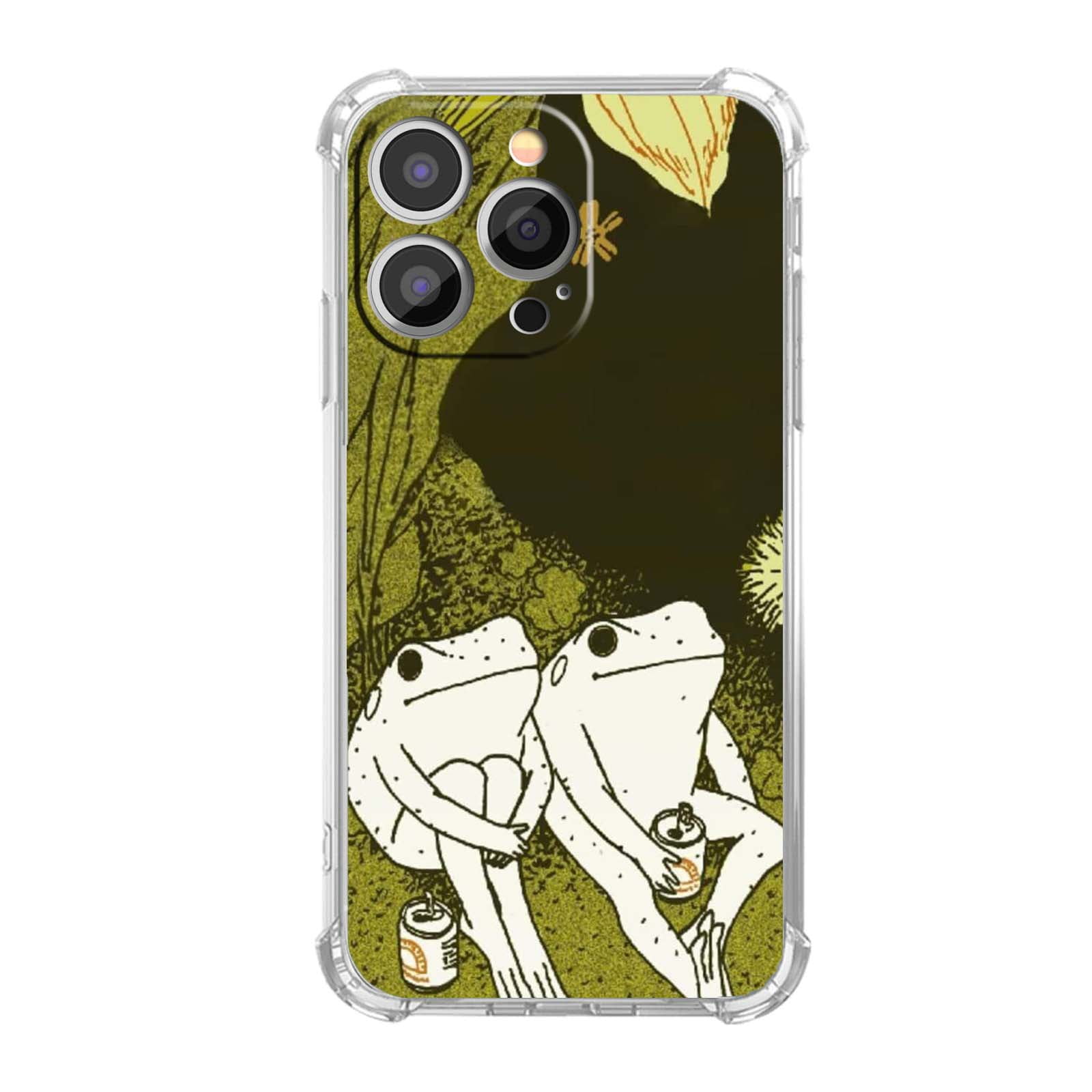 Drinking Frogs Case for iPhone 13 Pro,Aesthetic Art Design Pattern Soft ...