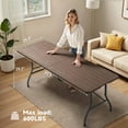 6-Foot Folding Table, HDPE Wood Grain Top, 600 lbs Capacity, Sturdy ...