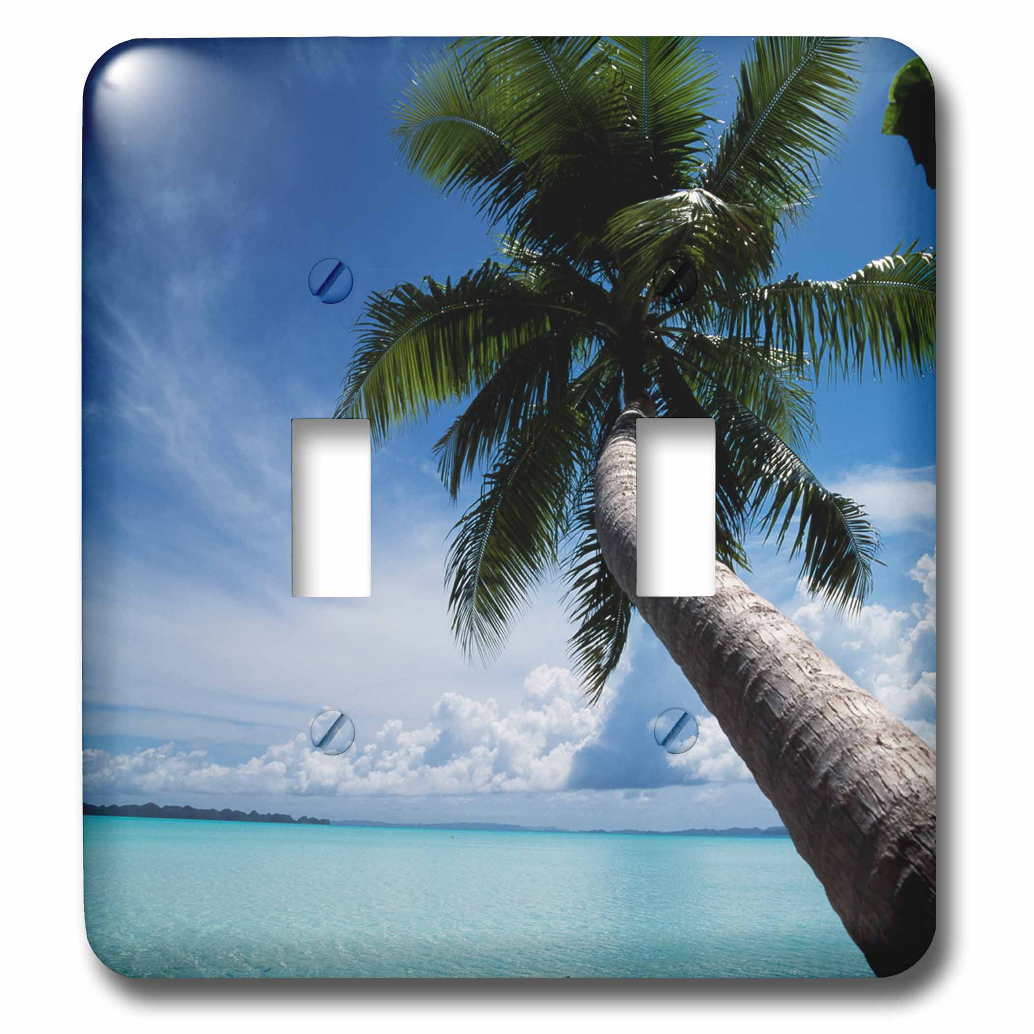 3dRose Palau, Micronesia, Palm tree at Palau Lagoon - Double Toggle ...