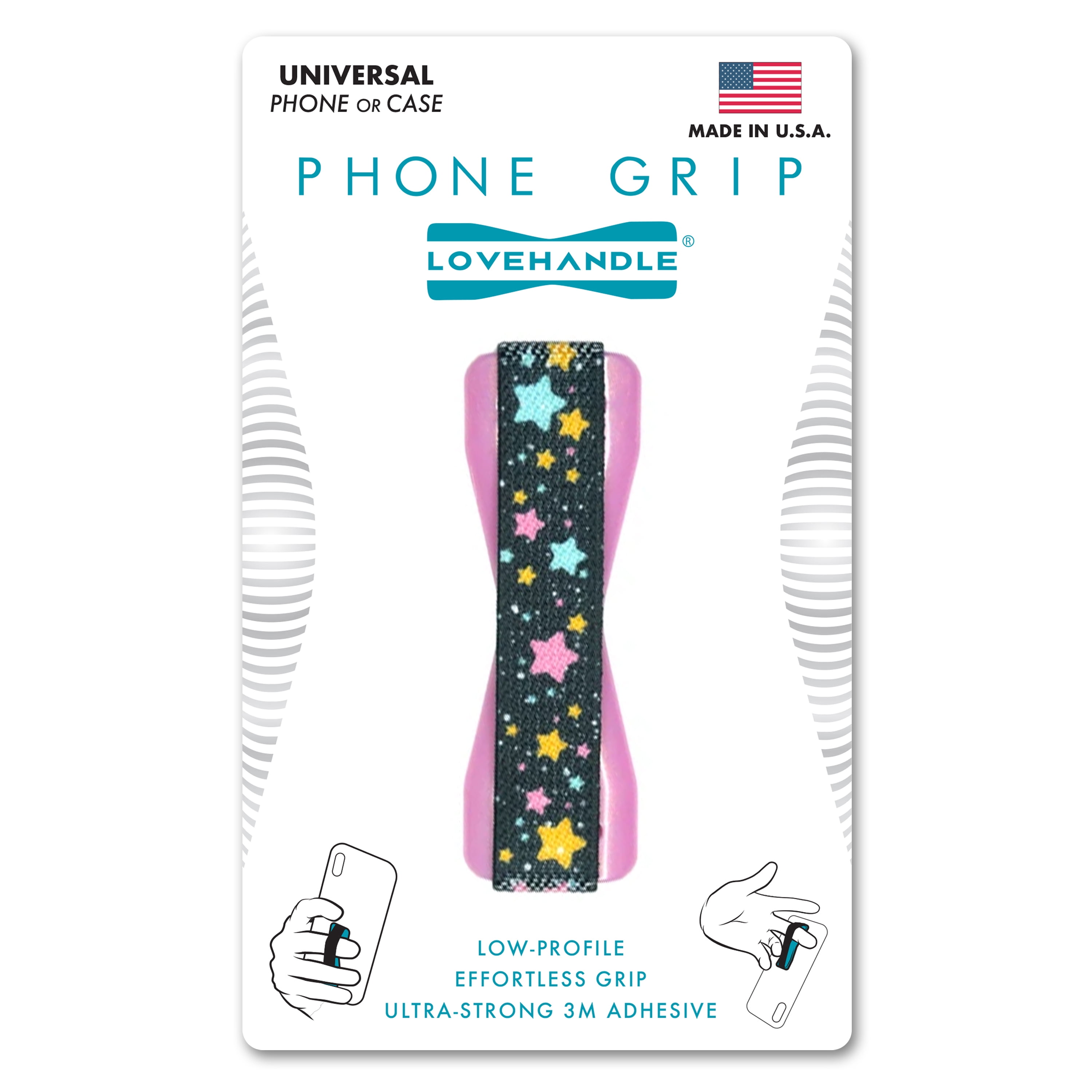 LOVEHANDLE Grip for Most Smartphones and Mini Tablets, Stars Blush ...