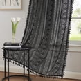Black 40"W x 63"L (Pack of 2) Sheer Lace Tassel Geometry Crochet Window ...