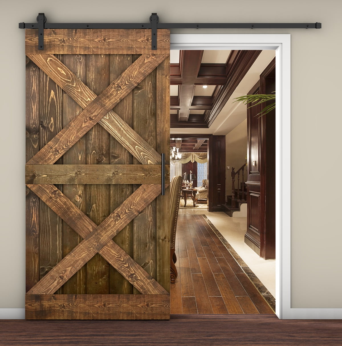 Essencaliy 42in x84in Solid Wood Barn Door, Made-in-USA Farmhouse ...