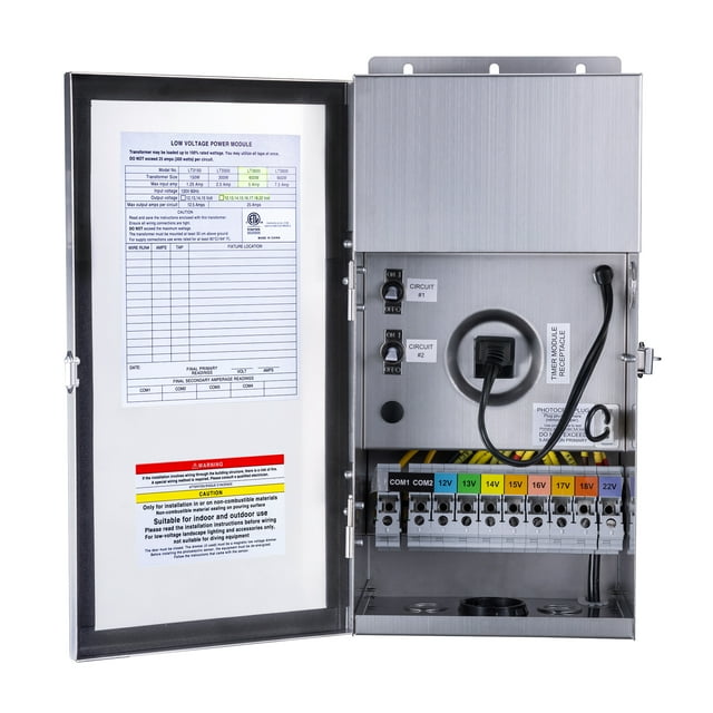 Gardenreet 600W Low Voltage Transformer,Multi-Tap (120V AC to 12V-13V ...