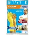 Mr. Clean Medium Reusable Latex Gloves, 2 Pairs, 2 Colors, Cleaning ...