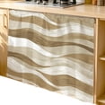 Brown Ocean Waves Cabinet Curtains 35" W x 35" L Abstract Modern Ombre ...
