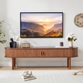 QEIUZON TV Stand, Fully Assembled Fluted Media Console Table with ...