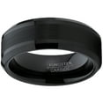 Metal Masters Tungsten Carbide Men's Black Brushed Center Wedding Band Engagement Ring, 8 mm ...