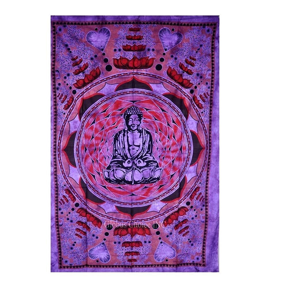 OMA Buddha Tapestry Meditation Buddha On Lotus Tapestry Wall Hanging ...