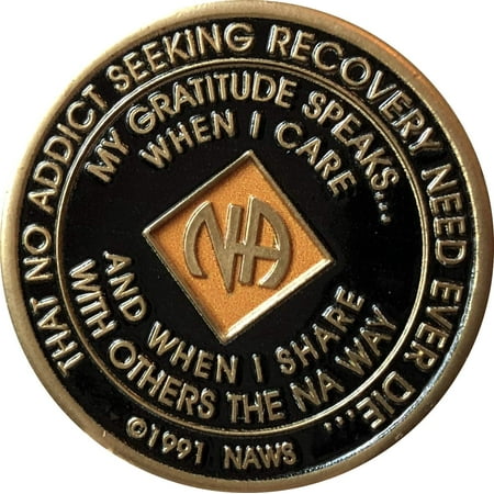 5 Year Orange and Black NA Medallion Official Narcotics Anonymous Chip ...