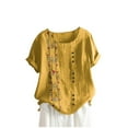 Homenesgenics Womens Tops Plus Size 5x Womens Summer Casual Round Neck