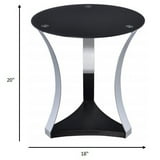 18" X 18" X 20" Black Glass & Chrome End Table - Walmart.com