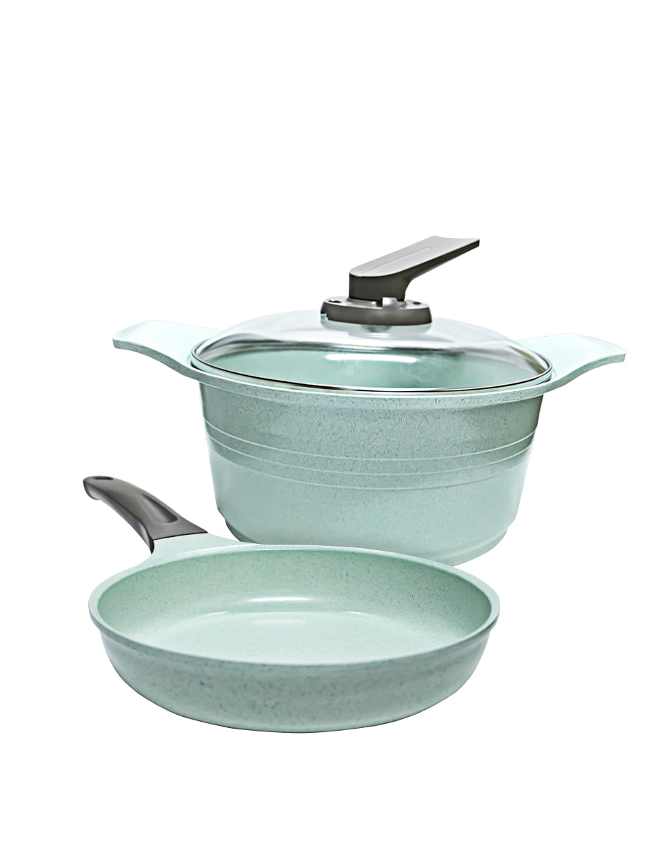 SET de 1 SARTEN y 1 CACEROLA JADE PAN RECUBRIMIENTO de jade 24cms JADE ...