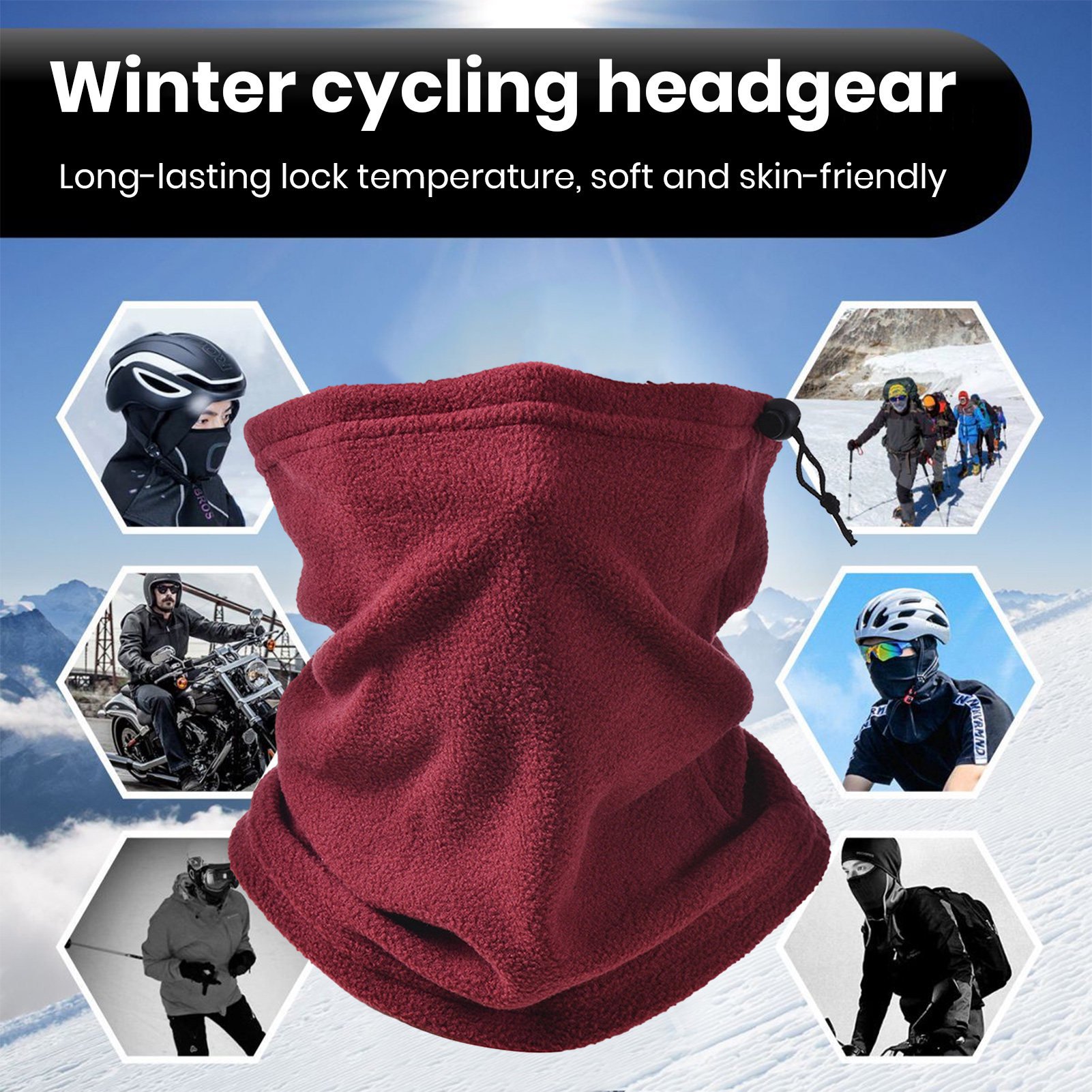 Click here for Yaobamm Drawstring Neck Gaiter Winter Multifunctio... prices