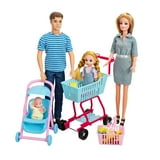 Chic Glamour Girls Family Doll Set with Accessories - Fun kids Gift Toy ...