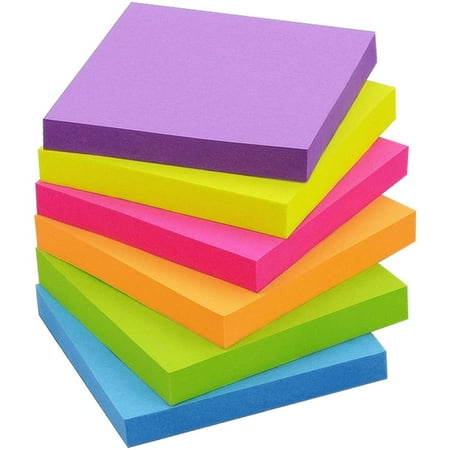 Pop Up Sticky Notes 3x3 inch Bright Colors Self-Stick Pads 24 Pads/Pack ...
