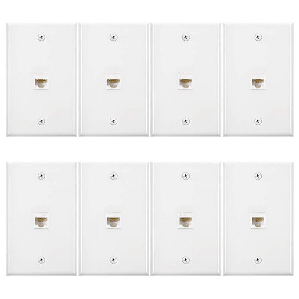 Symkmb 8 Pieces Ethernet Wall Plate, RJ45 Cat6 Female to Female Jack ...