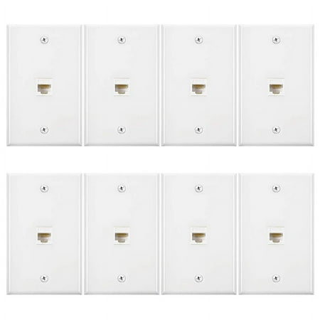 Symkmb 8 Pieces Ethernet Wall Plate, RJ45 Cat6 Female to Female Jack ...