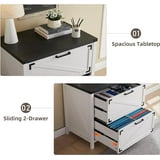 T4TREAM Lockable Farmhouse File Cabinet, Decorative Wood 2-Drawer Large ...