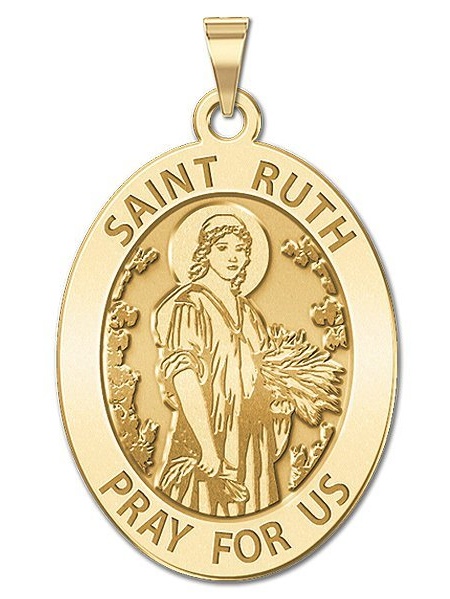 Picturesongold.Com Saint Ruth Religious Medal Necklace Pendants - Oval ...