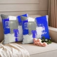 Blue Gray Outdoor Throw Pillow Covers Set of 2, Graffiti Abstract ...