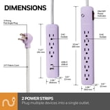 Honeywell 2-in-1 Pack Power Strips - 6 AC Outlets Surge + 3 AC 2 USB ...