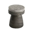 VENTOPYR Outdoor Round Side Table with Spotted Concrete Top ...