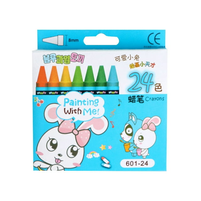 Amdohai 24PCS Kids Toddler Crayons Bulk Art Supplies for Kids Craft and ...