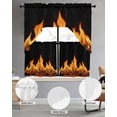 Abstract Yellow Flame Kitchen Curtains Sets for Windows 3 Piece ...
