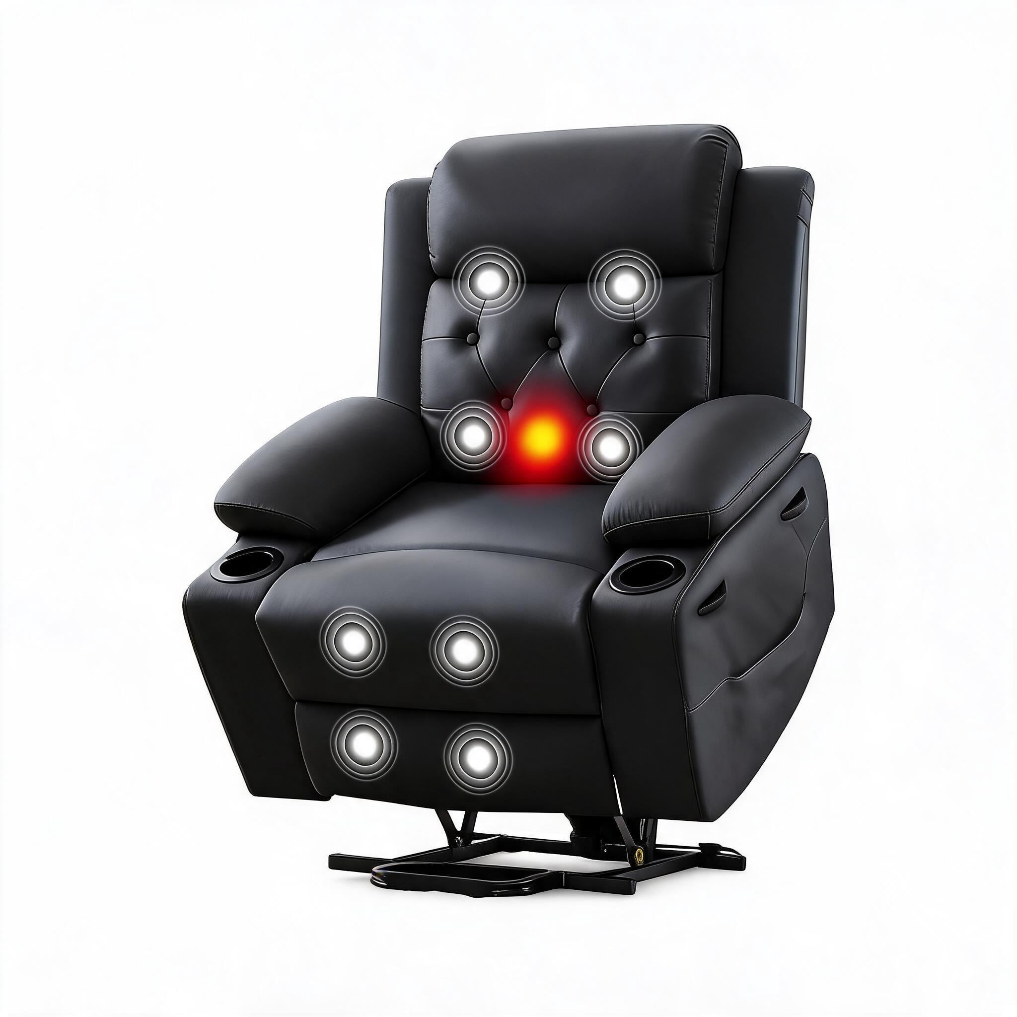 Oversized Power Lift Recliner Chair for Adults – PU Leather Lounge ...