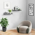 Black Floating Shelves for Bathroom Wall Set of 2, Kitchen Spice Rack ...
