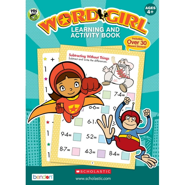 Bendon Publishing PBS Kids Word Girl Math Workbook with Stickers ...