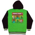 Minecraft Boys Creeper Zip-Up Hooded Varsity Jacket for Kids and ...