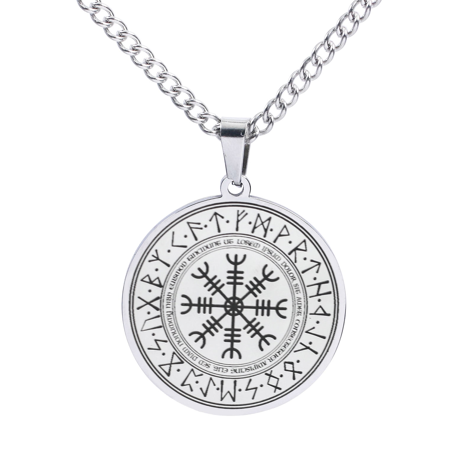 TIERPOP Nordic Vegvisir Compass Norse Runes Viking Jewelry Runic ...