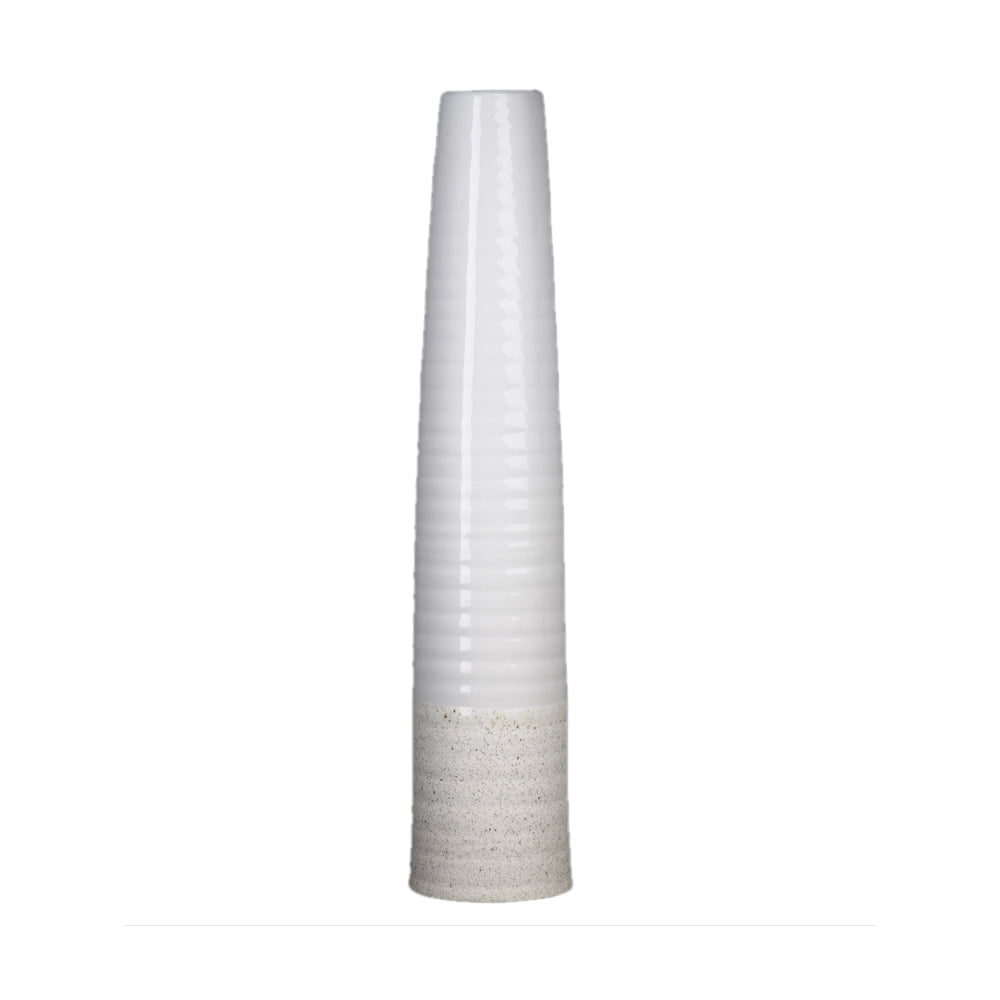 Stoneware Vase Gloss Rough Finish Ivory - Large - Walmart.com