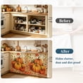 Burnt Orange Pumpkins Fall Cabinet Curtain 28"Wx51"L,Dustproof Storage ...