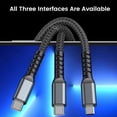 100W 3 in 1 Fast Charging Cable, Transparent Luminous Super Fast ...