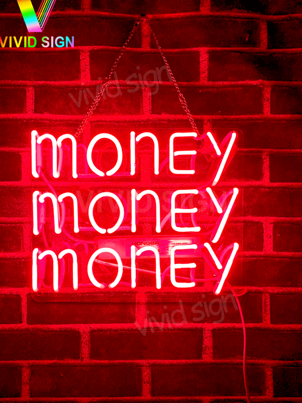 Queen Sense 14" Money Money Money Neon Sign Acrylic Man Cave Handmade ...