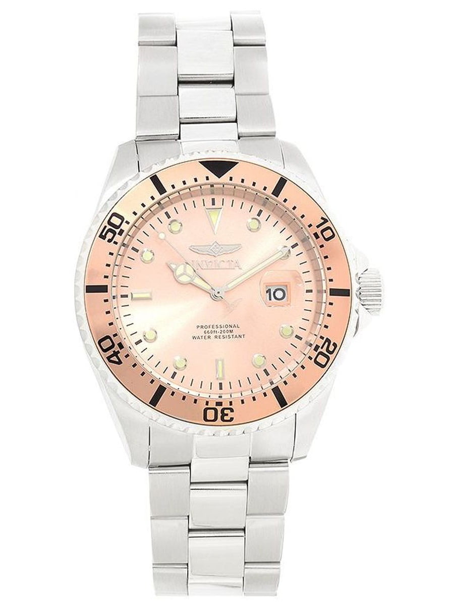 Invicta 22052 Men's Pro Diver Rose Gold Dial Stainless Steel Bracelet ...