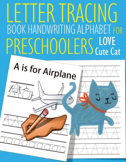 Letter Tracing Book Handwriting Alphabet for Preschoolers Love Cute Cat ...