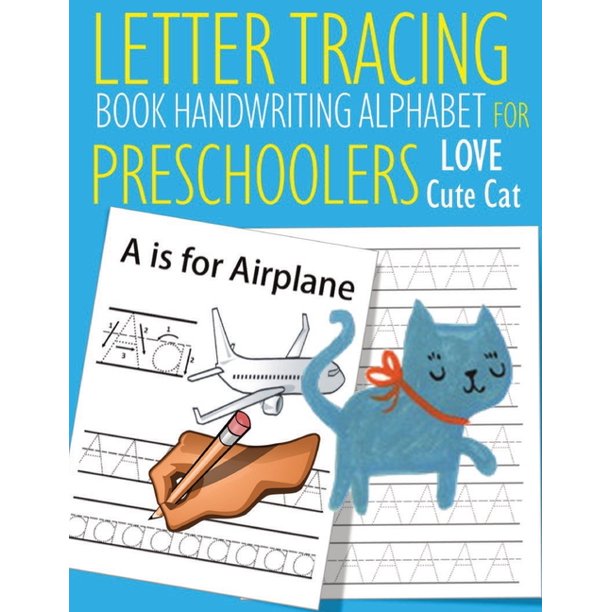 Letter Tracing Book Handwriting Alphabet for Preschoolers Love Cute Cat ...