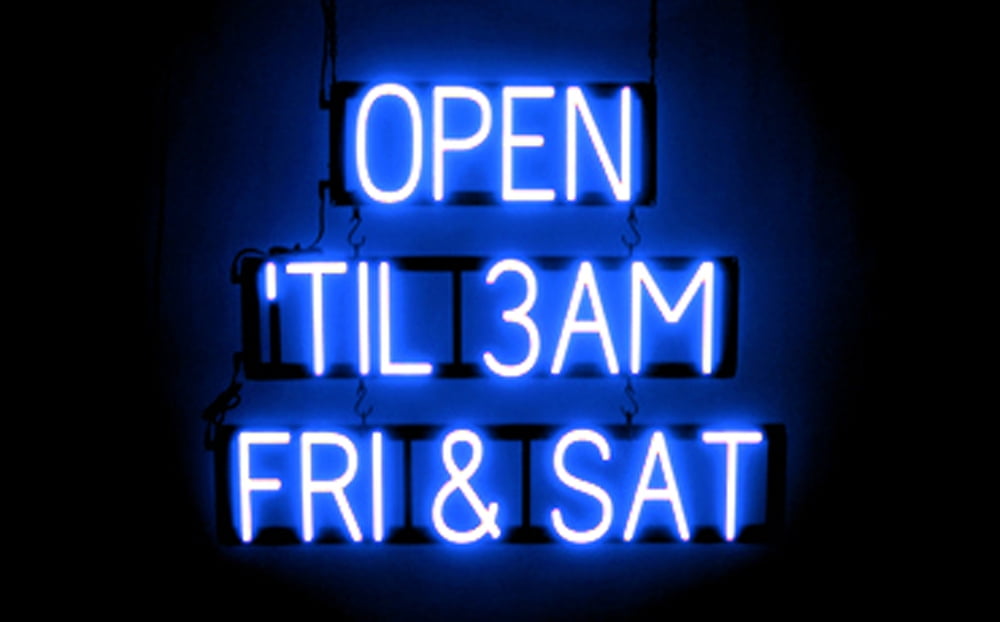 SpellBrite OPEN 'TIL 3AM FRI & SAT LED Sign for Business. 29.7" x 23.8 ...