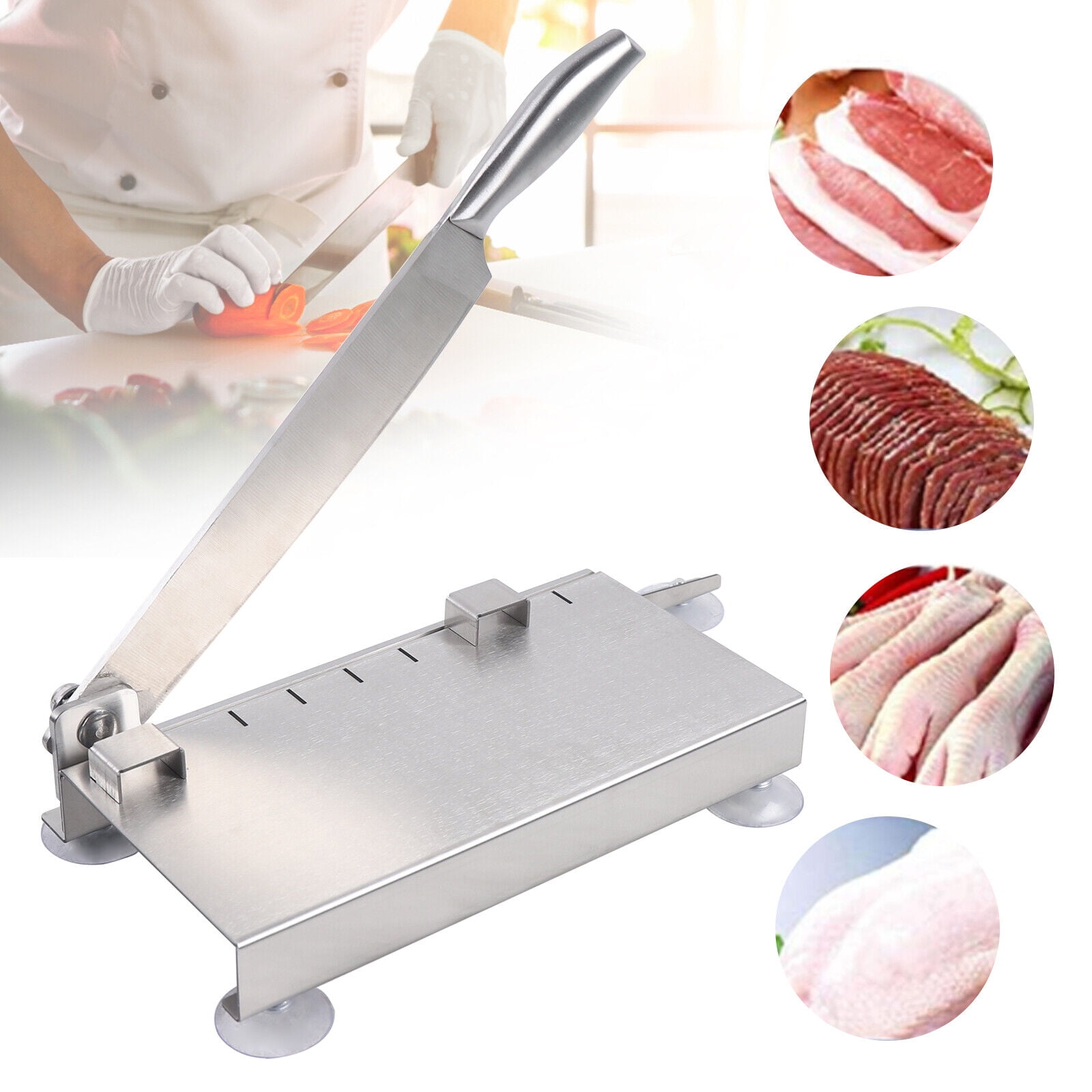 Manual Frozen Meat Slicer Stainless Steel Small Ribs Cutter Cutting ...