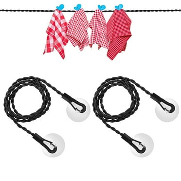 2 Pieces Travel Clothesline Portable Retractable Clothesline with Hooks ...