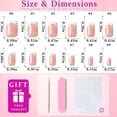 168 count White Tips Press Nails Short Square Nails with Tabs File ...