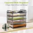 5 Tier Paper Letter Tray Organizer with Handles, Mesh Desk File ...