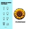 Ceramic Stone Cork Coasters for Drinks Tableware, Beautiful Sunflower ...