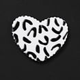 40 pc Printed Acrylic Pendants Heart with Leopard Print Pattern Black ...