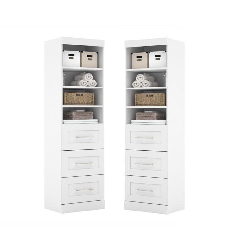 Home Square 3-Drawer Storage Unit Set in White (Set of 2) - Walmart.com